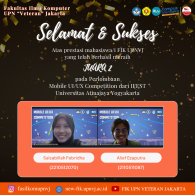Selamat & Sukses Kepada Tim Mahasiswa yang Menggapai Juara 2 pada Lomba Kompetisi Mobile UI/UX ...
