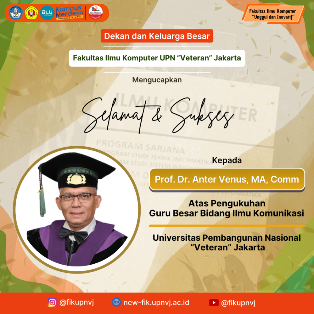 Selamat & Sukses Atas Pengukuhan Guru Besar Kepada Prof. Dr. Anter Venus, MA, Comm - Fakultas ...